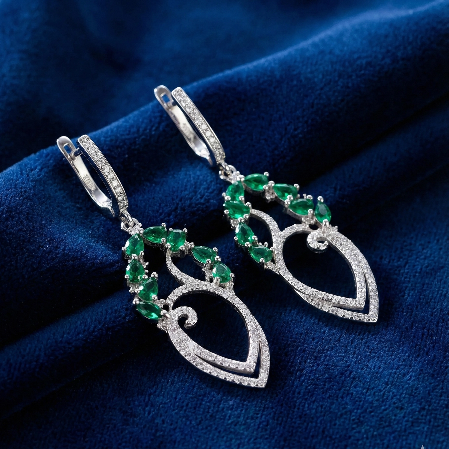 Zomorod Silver Earrings - JAWHR Silver
